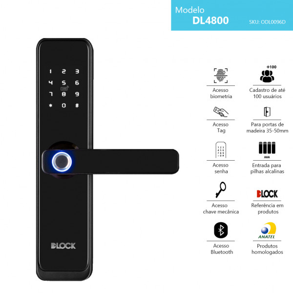 As Melhores Fechaduras Digitais - DL 4800 Lado Direito