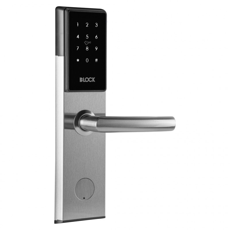 Fechadura Digital Grande Para Porta de Madeira - DL 1900 Cor Prata Lado Direito